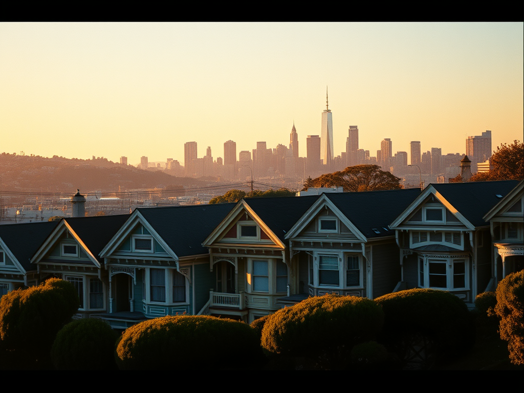 background-of-san-franciscos-skyline-with-homes | the Front Steps | San ...