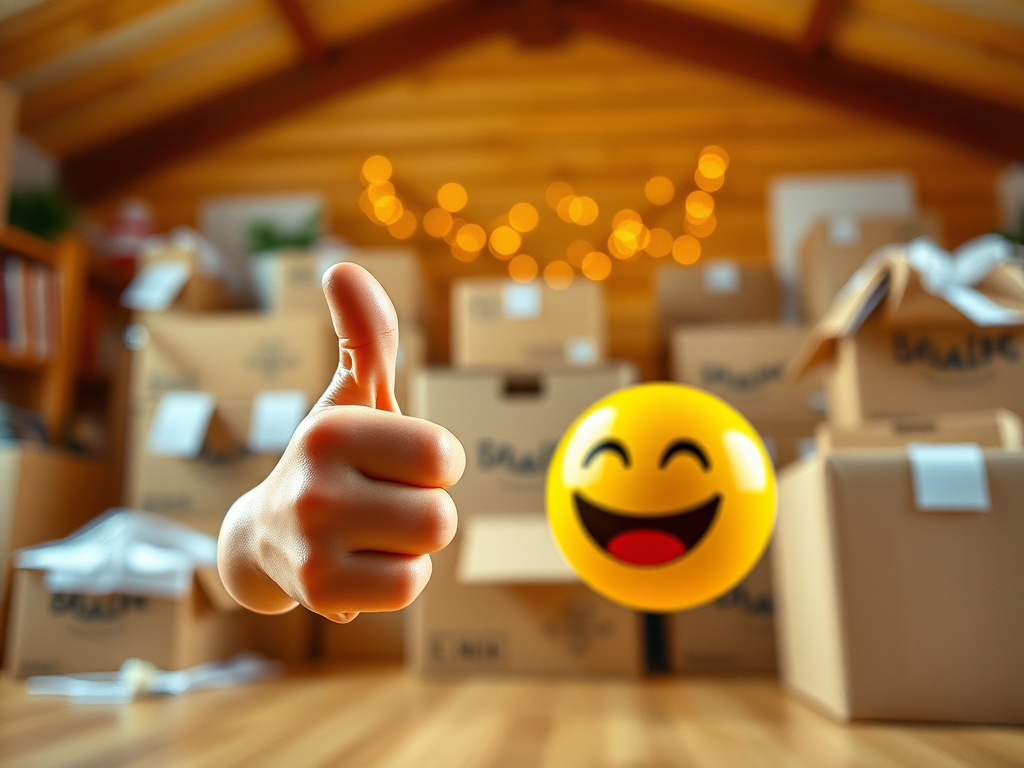 thumbs-up-emoji-with-boxes-in-the-background-for-moving-in | the Front ...